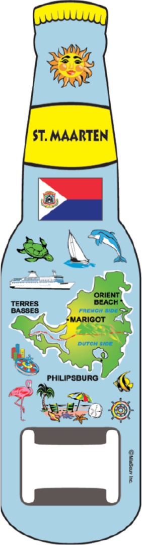 Miami Souvenirs: ST MAARTEN MAGNET BEER BTL OPE