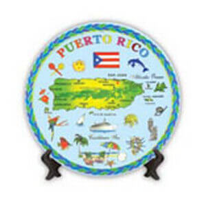 Miami Souvenirs: PUERTO RICO MAP PLATES 5"