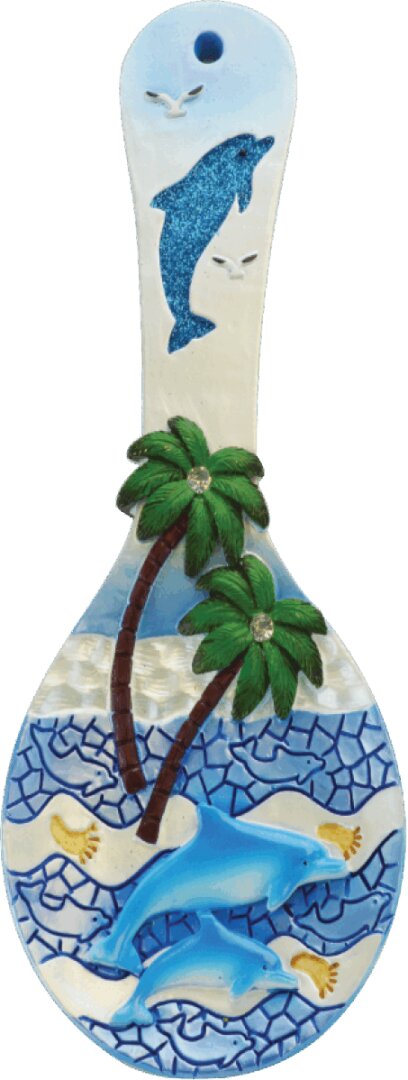 Miami Souvenirs: BLUE DOLPHIN SPOON REST