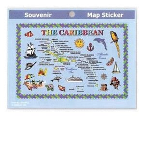 Miami Souvenirs: STIKERS MAP CARIBBEAN