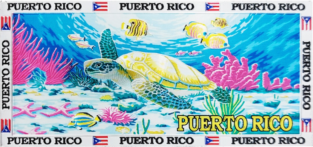 Miami Souvenirs: PUERTO RICO TURTLE FOIL MAGNET