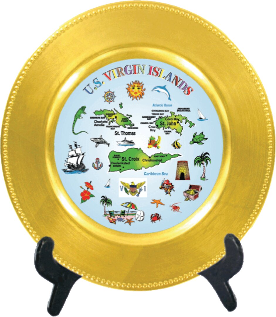 Miami Souvenirs: USVI SOUVENIR PLATE