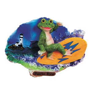 Miami Souvenirs: SURF FROG SHELL MAGNET