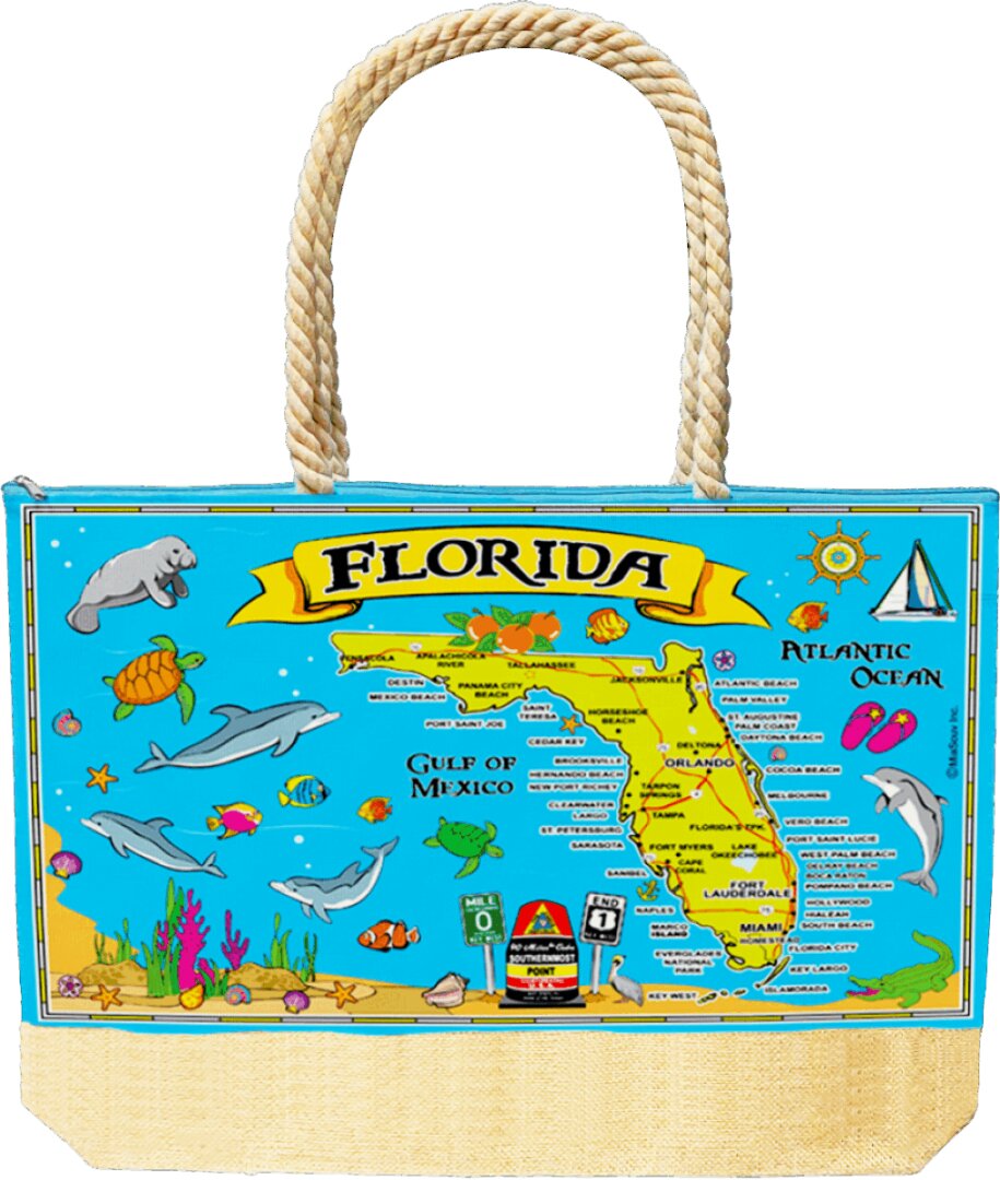 Miami Souvenirs: FLORIDA MAP MESH BAG