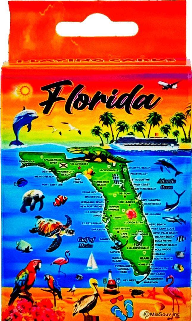 Miami Souvenirs: FLORIDA MAP PLAYING CARD