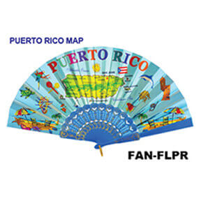 Miami Souvenirs: PUERTO RICO MAP FOIL FAN