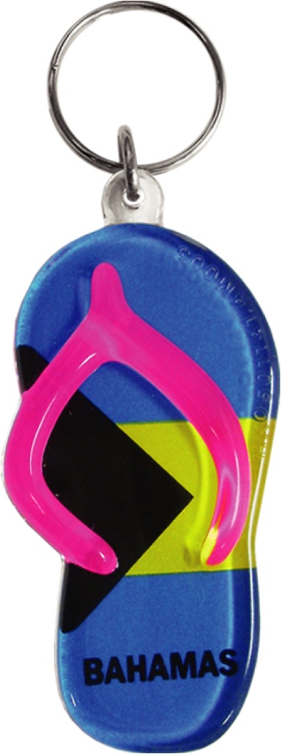 Miami Souvenirs: KEY CHAIN FLIP FLOP FLAG BAHAM
